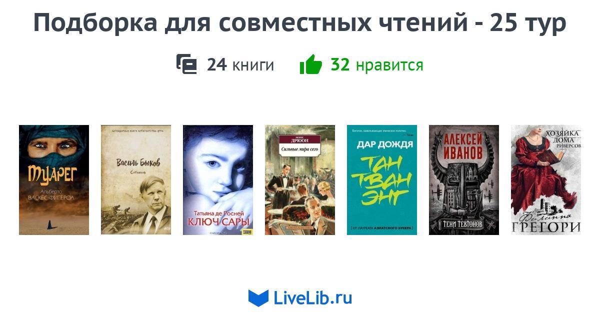 Подборка для совместных чтений - 25 тур — 24 книги | Читать лучшие подборки на Livelib