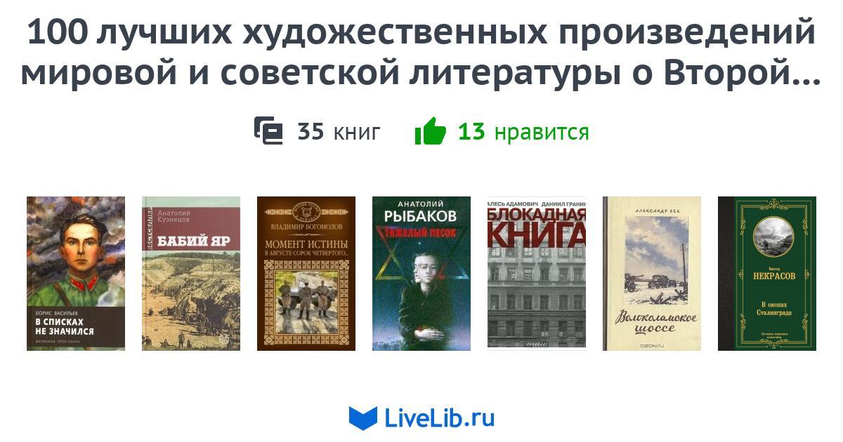 100 лучших художественных произведений мировой и советской литературы о Второй мировой войне ...