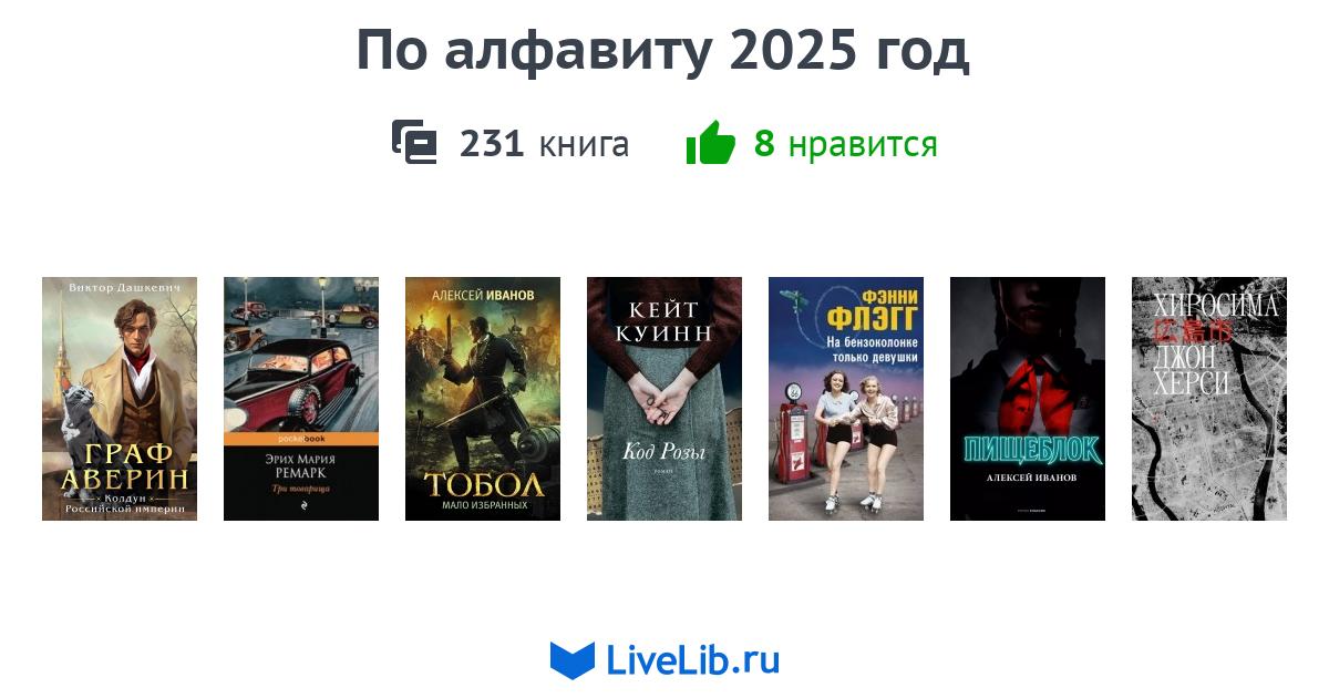 По алфавиту 2025 год — 103 книги | Читать лучшие подборки на Livelib